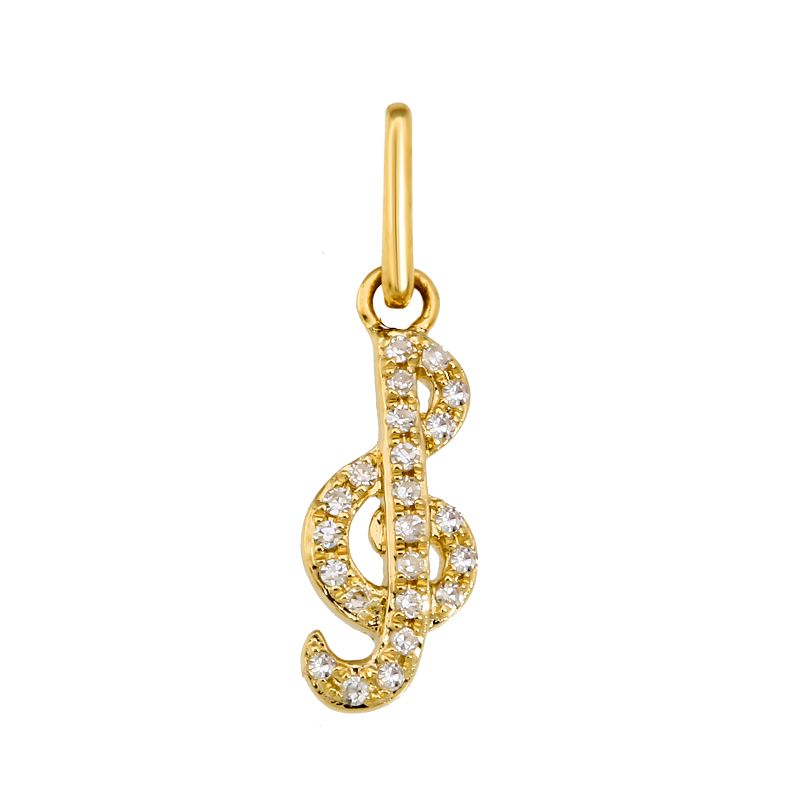 14k Yellow Gold Diamond Treble Clef Charm – Maurice's Jewelers