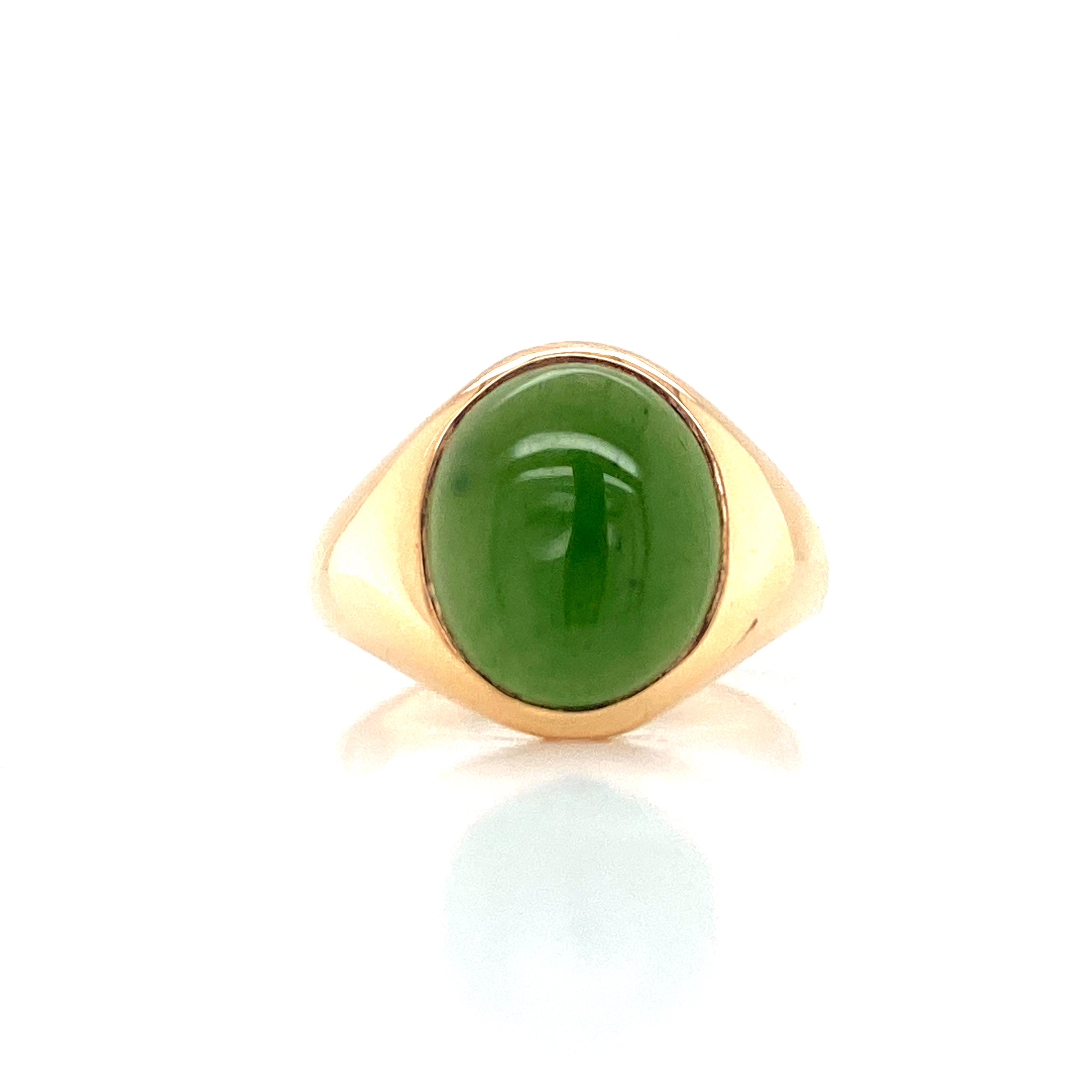 14K Yellow Gold Oval Jade Ring – Maurice's Jewelers