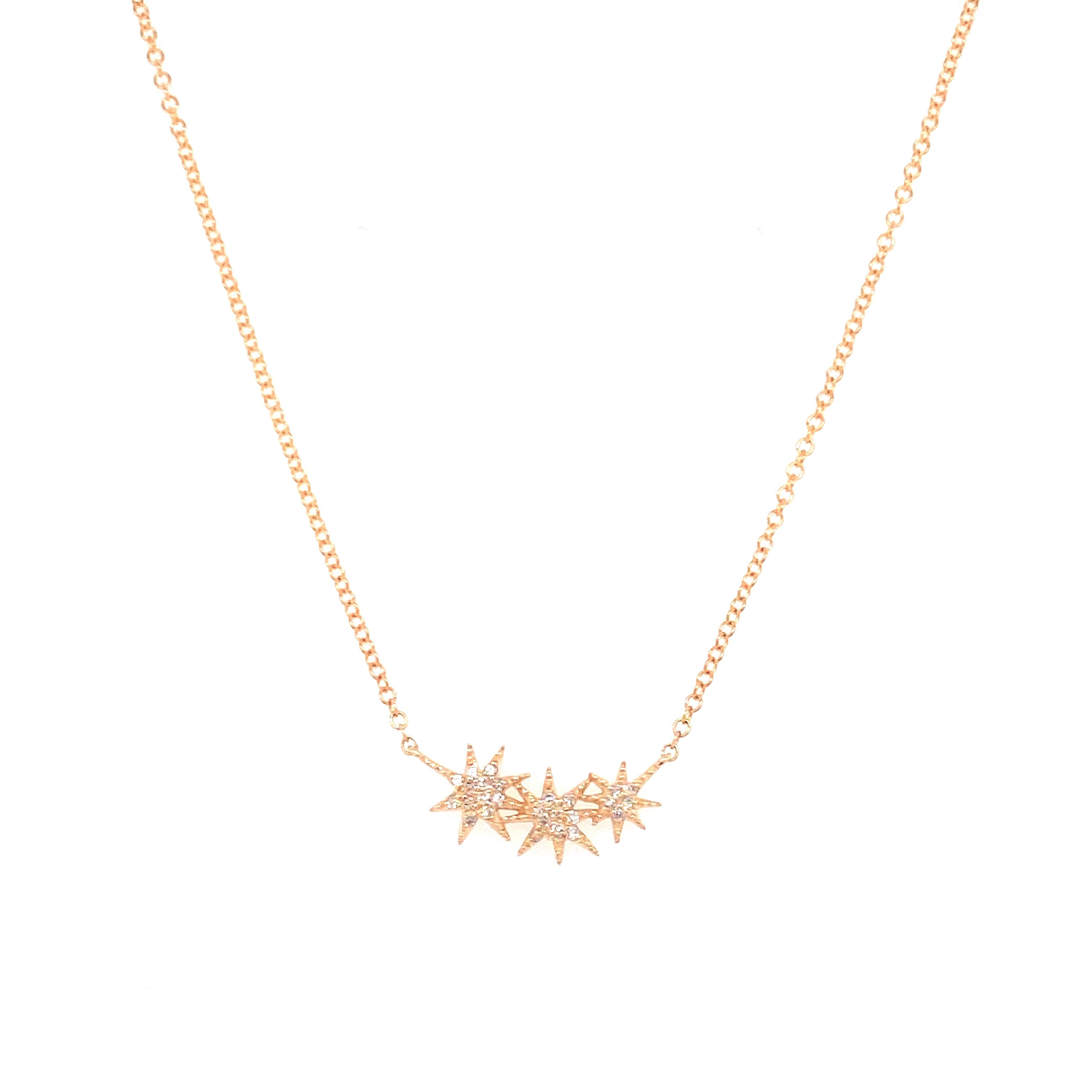 14K Yellow Gold Diamond Three Star Necklace – Maurice's Jewelers