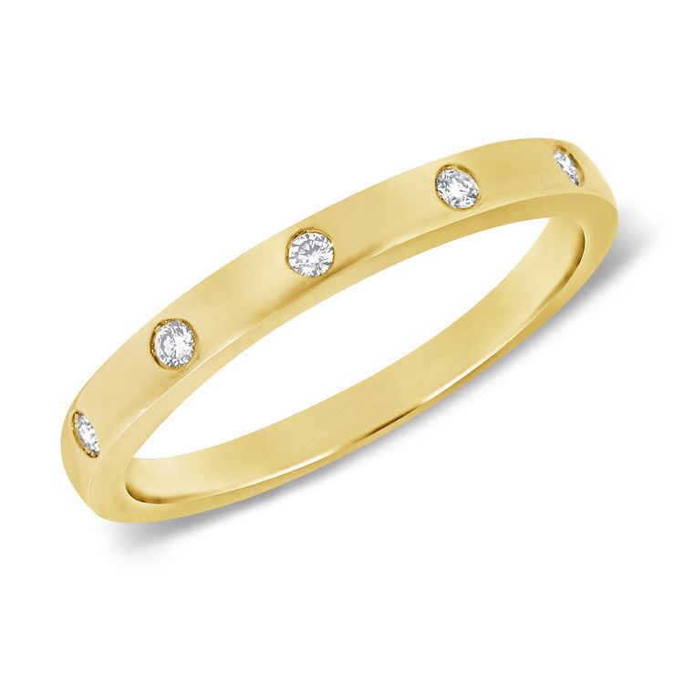 14k Yellow Gold Diamond Inlay Band – Maurice's Jewelers