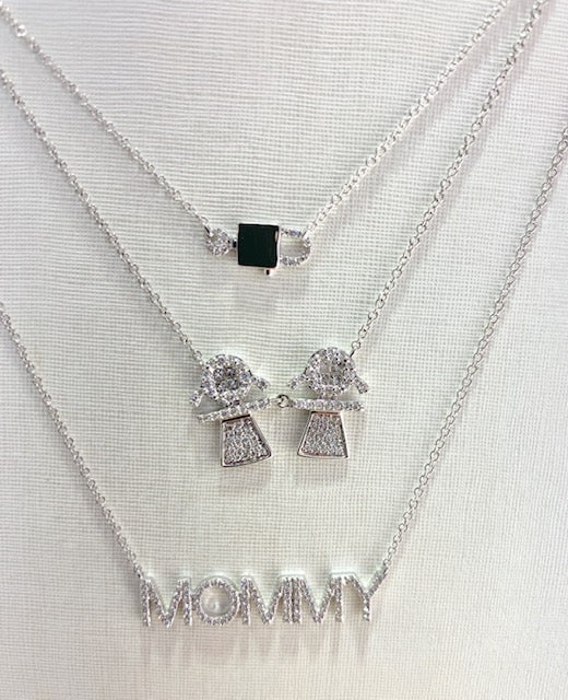 14K White Gold Diamond Boy +Girl Necklace – Maurice's Jewelers