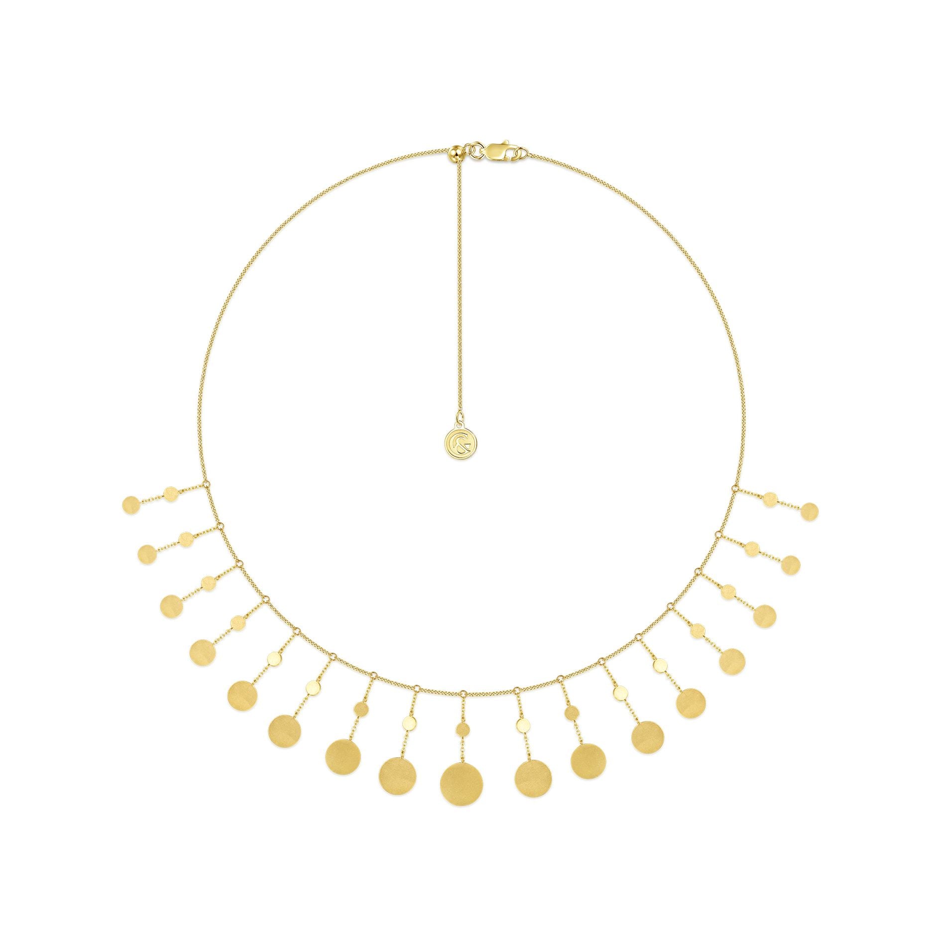 14K Yellow Gold Dangle Disc Necklace – Maurice's Jewelers