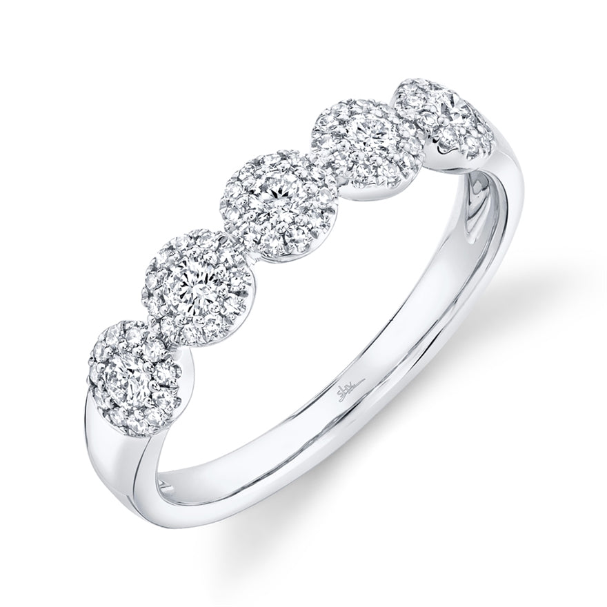 14K White Gold Diamond Halo Band – Maurice's Jewelers