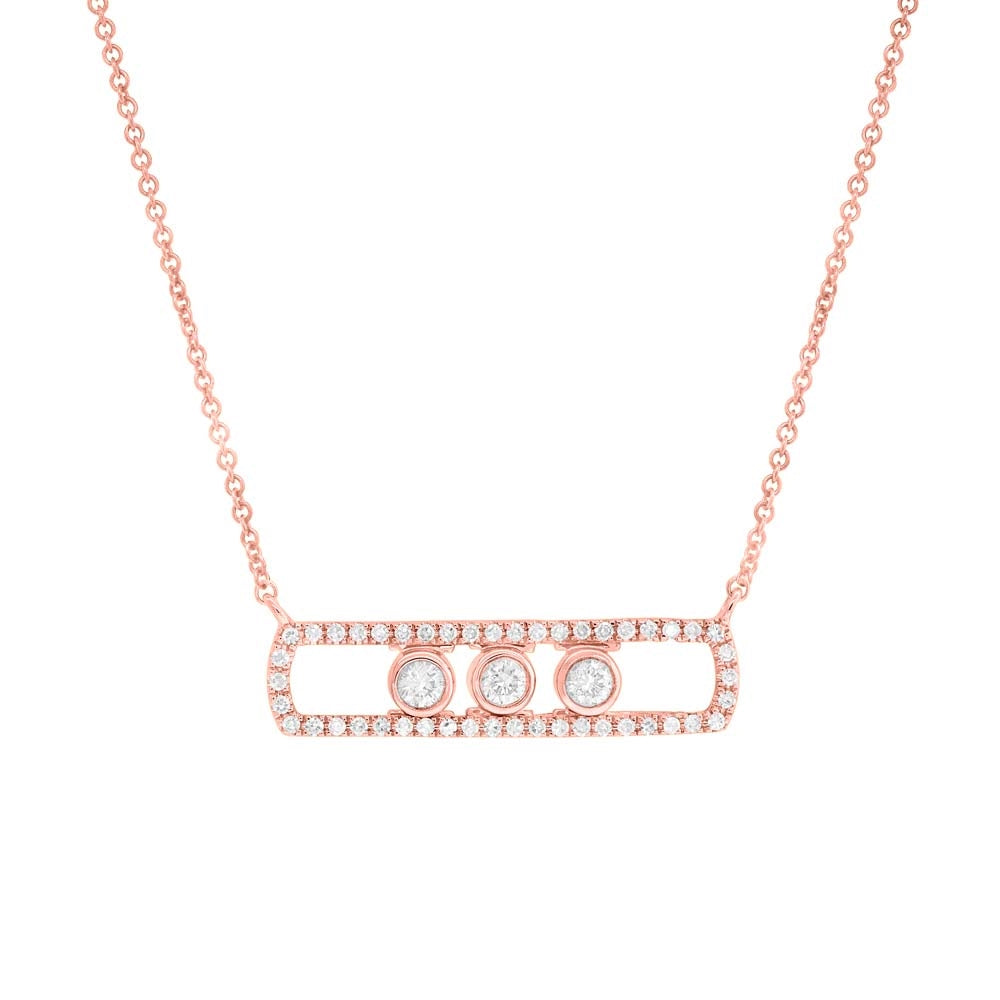 14K Rose Gold Diamond Slider Bar Necklace – Maurice's Jewelers