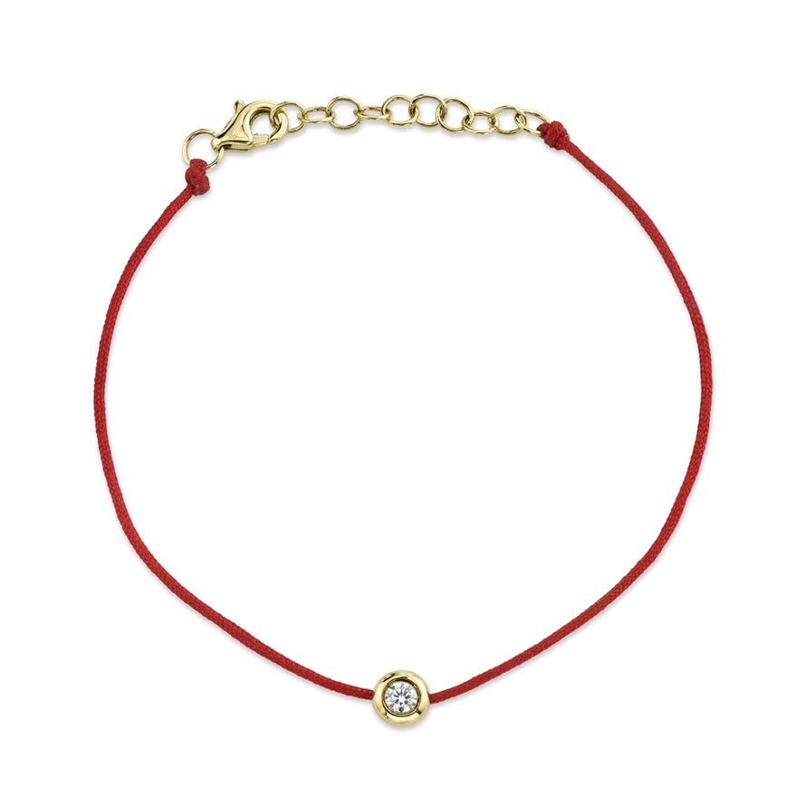 14K Yellow Gold Red String Diamond Bezel Bracelet – Maurice's Jewelers