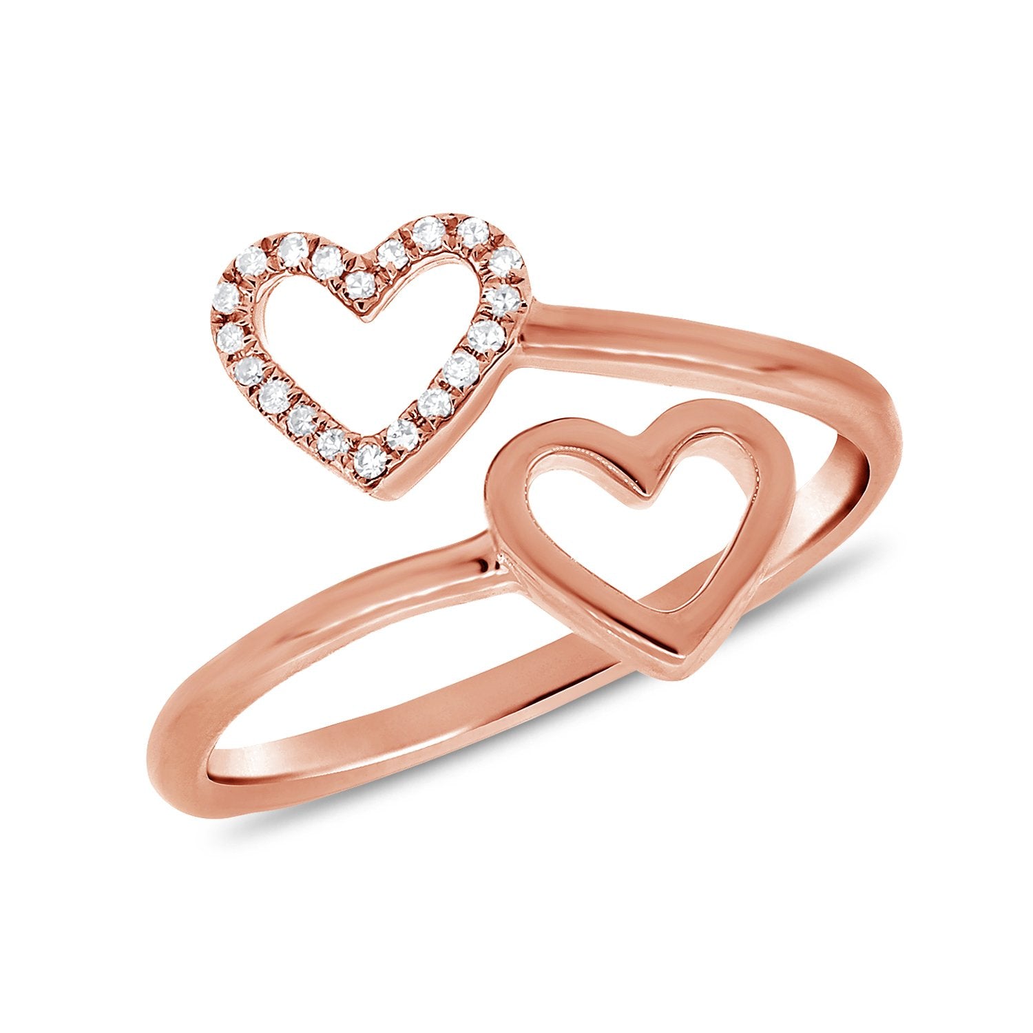 14K White Gold Diamond Double Heart Ring – Maurice's Jewelers