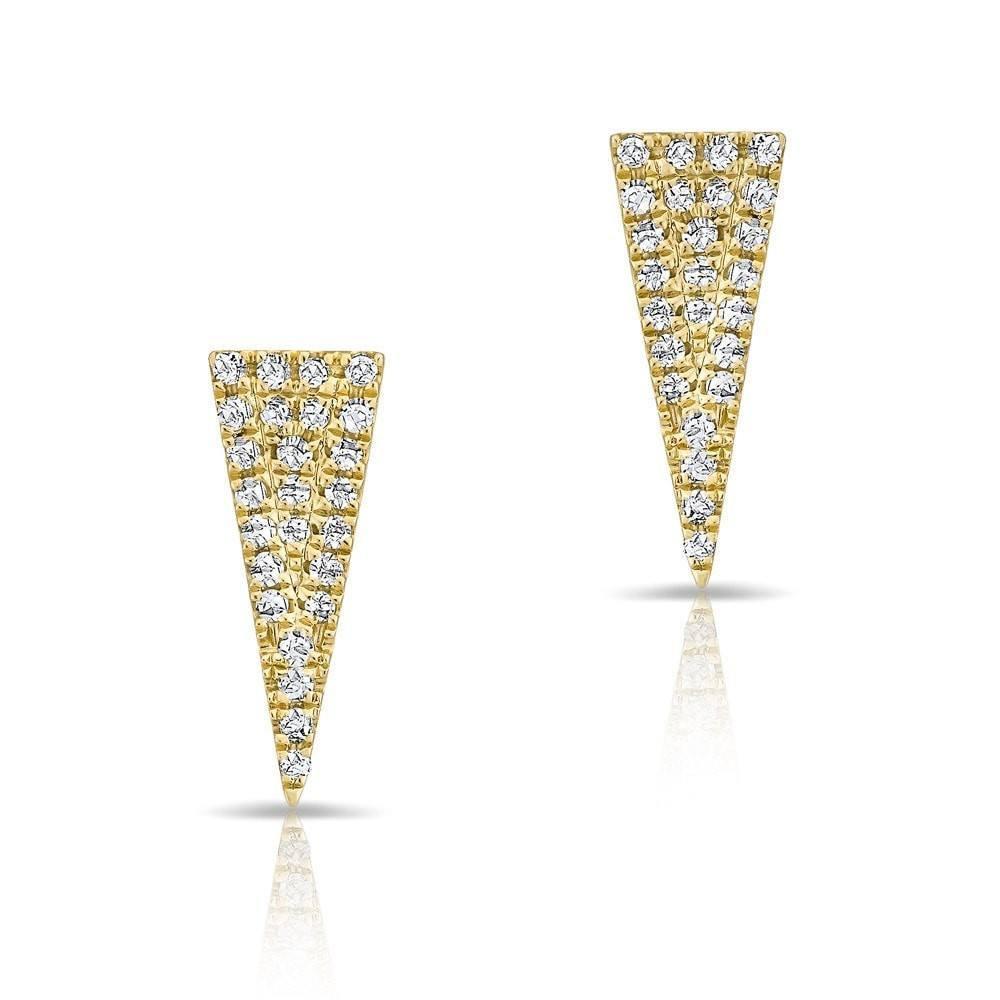 14K Yellow Gold Diamond Triangle Stud Earrings – Maurice's Jewelers